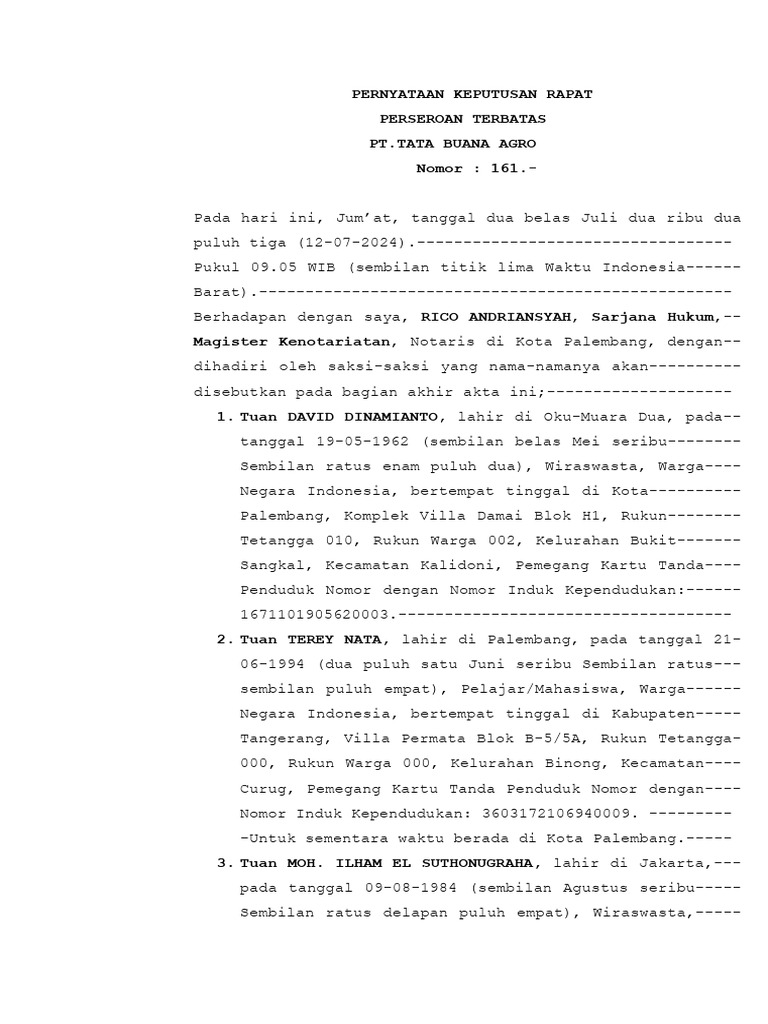 Pkr Pt Tata Buana Argo | PDF