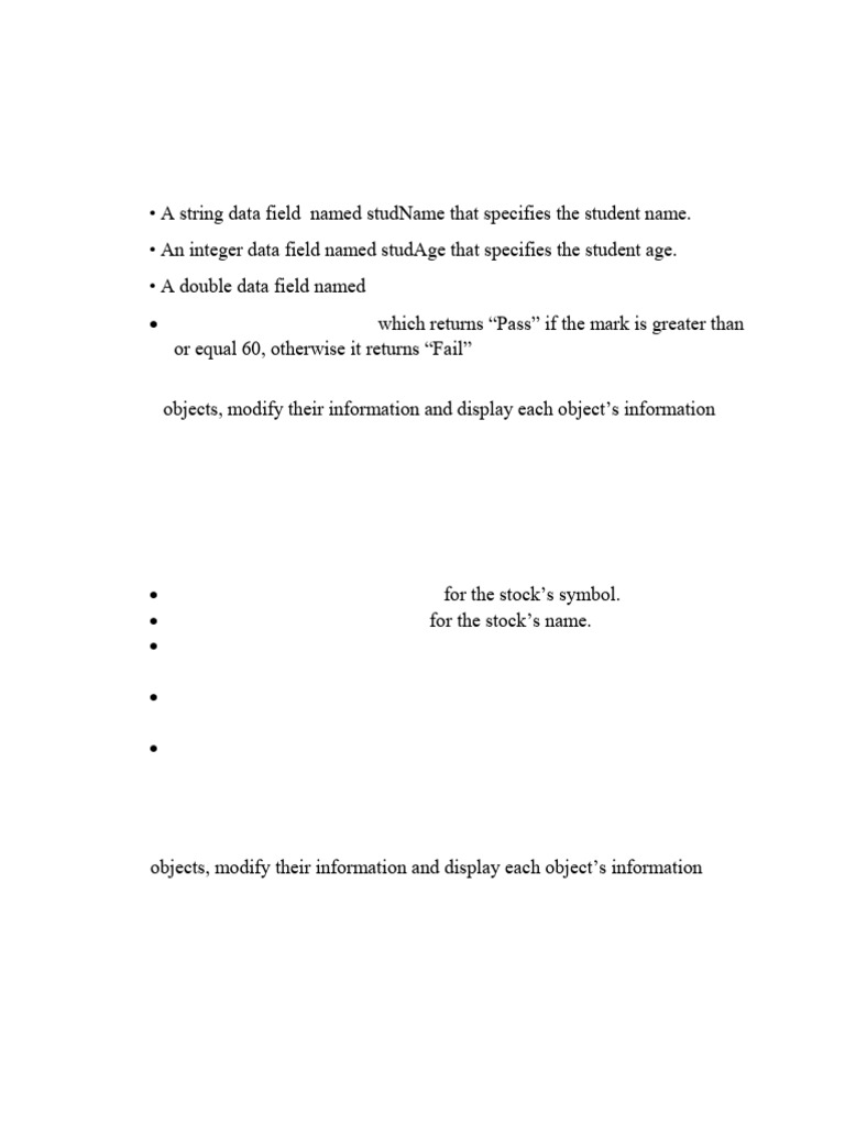 1-1 - Classes and Objects - Exercises 1 | PDF