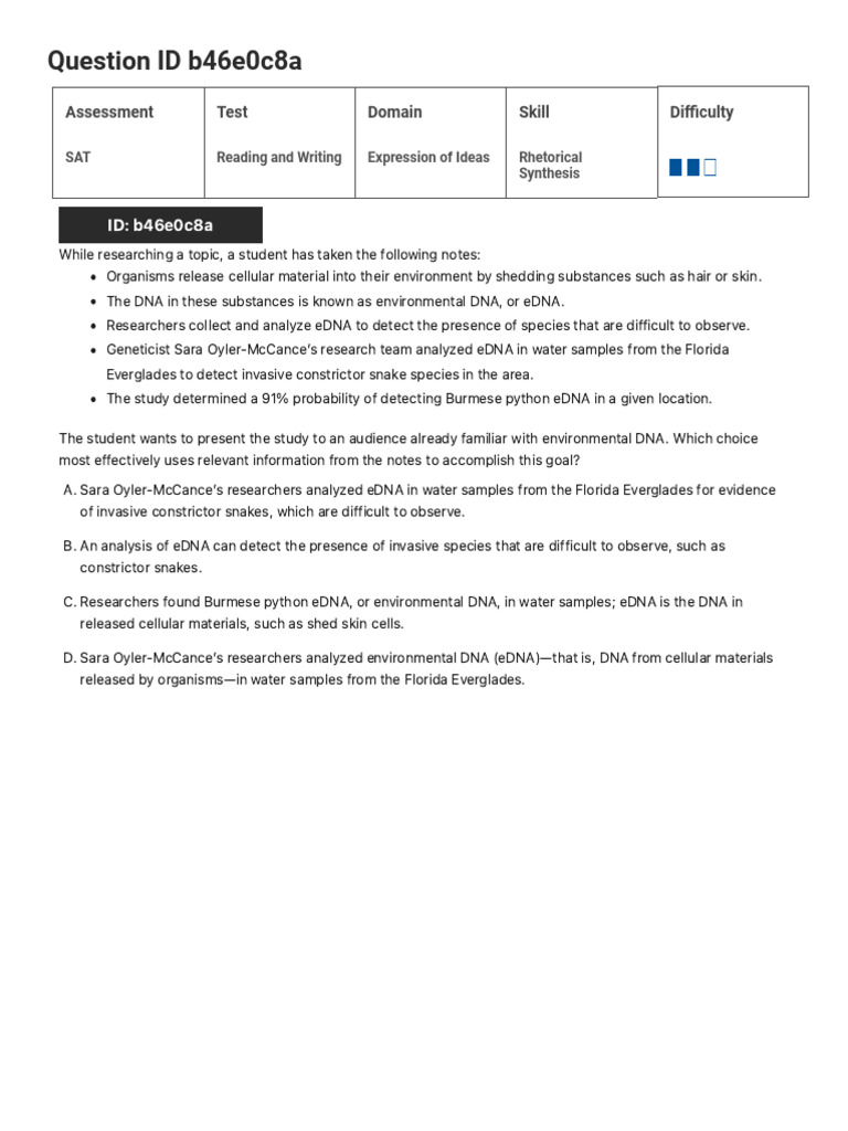 Rhetorical Synthesis (Level 2) | PDF
