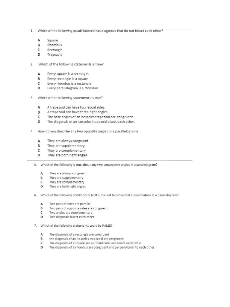 Test Exams Part 2 Quads | PDF