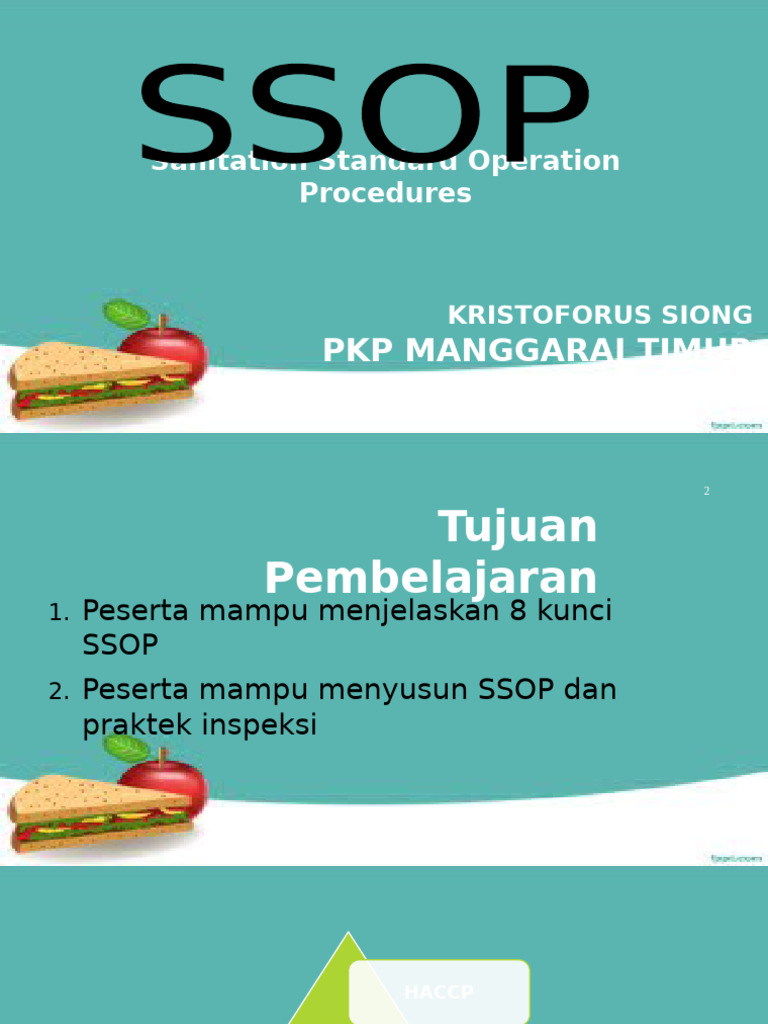 Sanitation Standard Operating Procedure | PDF