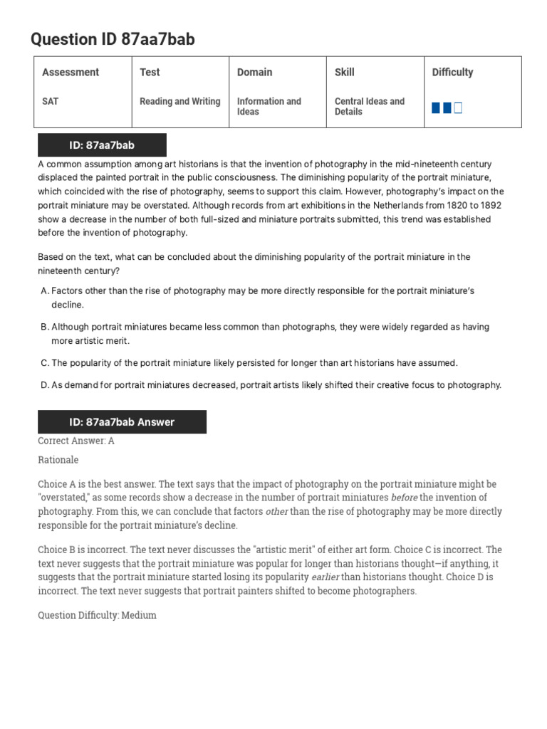 Central Ideas and Details (Level 2) Answer Key | PDF
