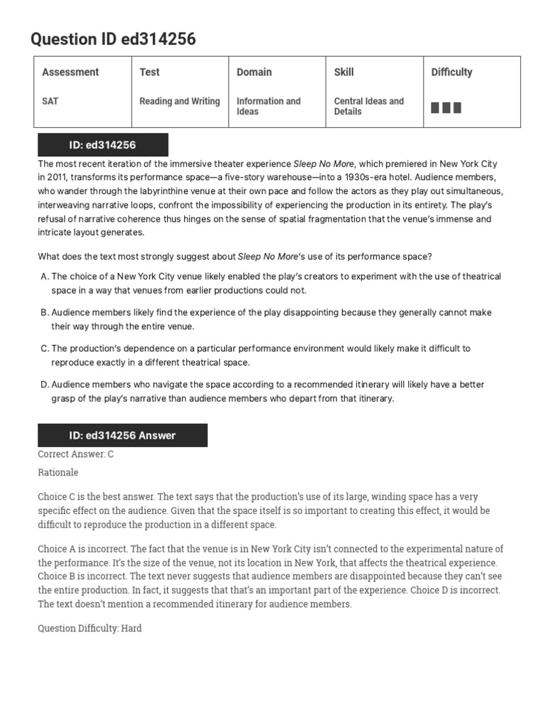 Central Ideas and Details (Level 3) Answer Key | PDF