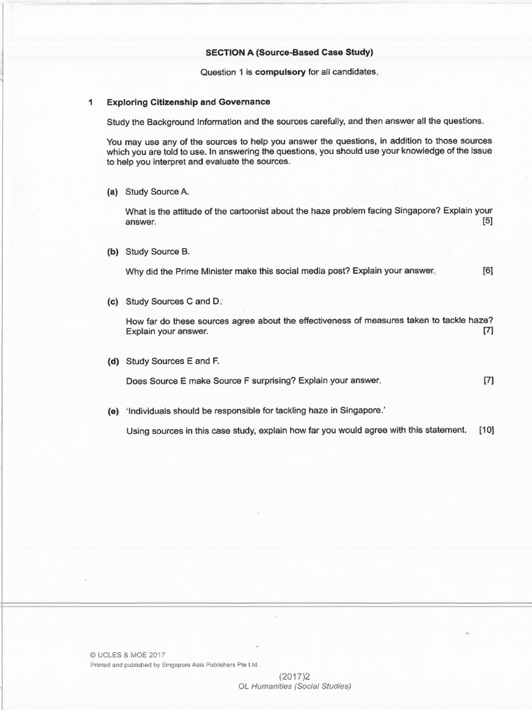 2017 O Level SS Question | PDF
