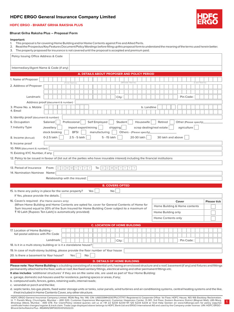 Bharat Griha Raksha Plus PF | PDF