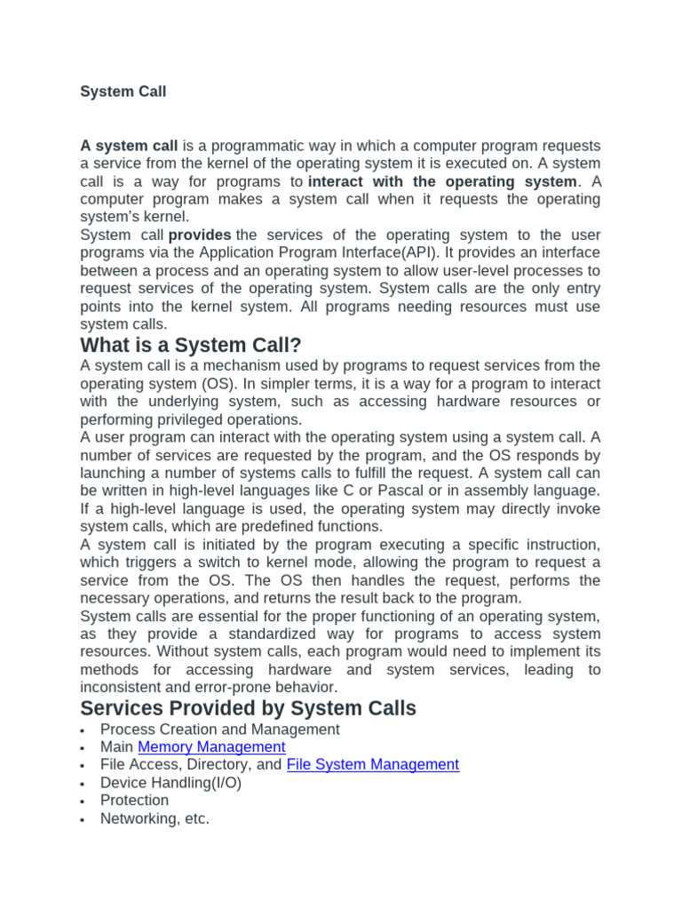 System Call | PDF