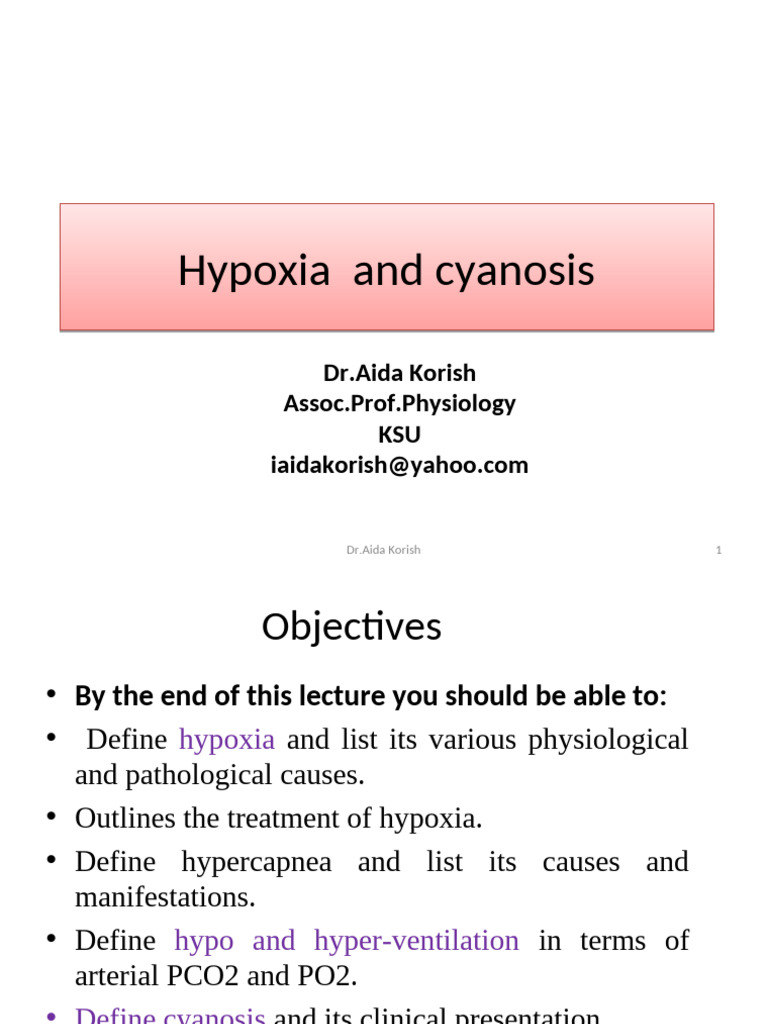 7 - Hypoxia and Cyanosis | PDF