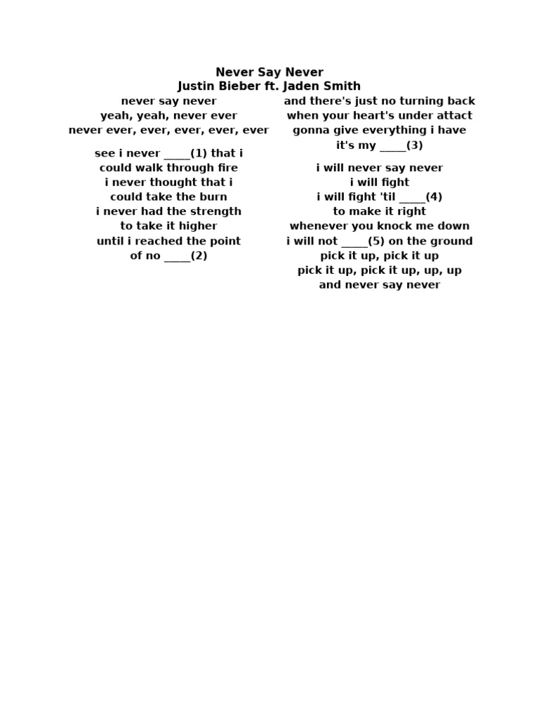 Never Say Never | PDF