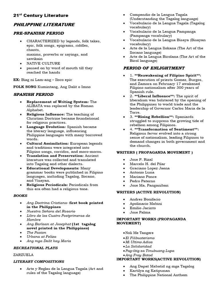 21st Century Literature REVIEWER | PDF