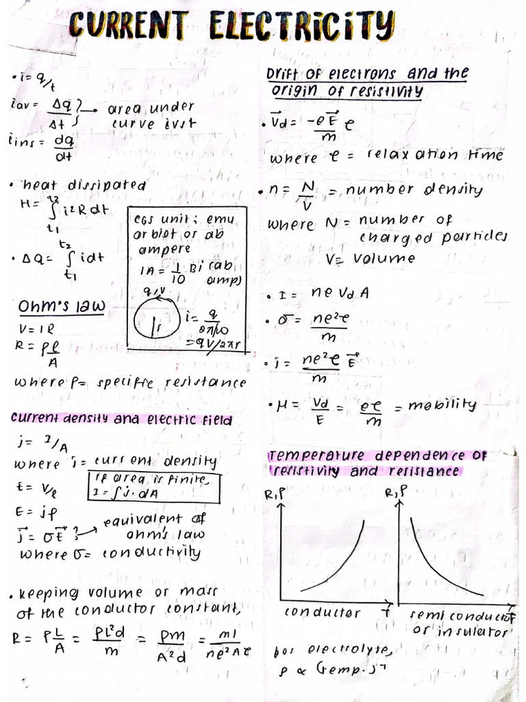 Chapter 3 Current Electricity | PDF