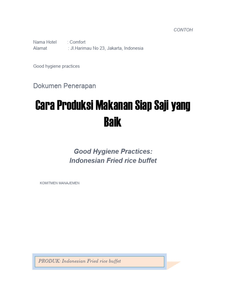 contoh GHP buffet | PDF