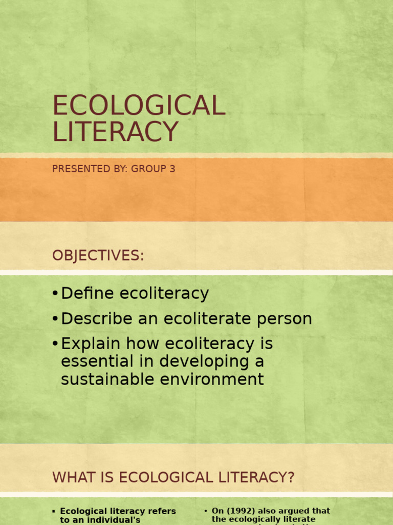 ECOLOGICAL LITERACY | PDF