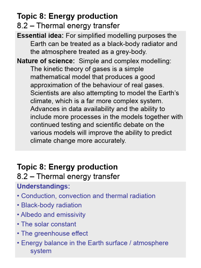Topic 8.2 - Thermal Energy Transfer | PDF