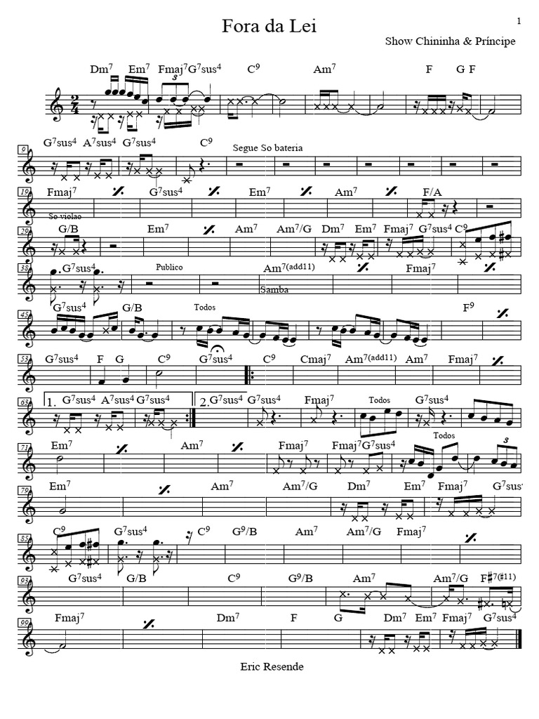 Fora Da Lei Partitura Pdf