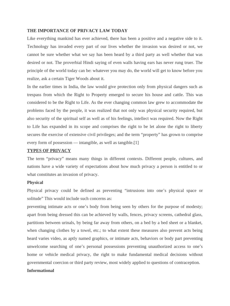 The Importance of Privacy Law Today | PDF | Privacy | Politics