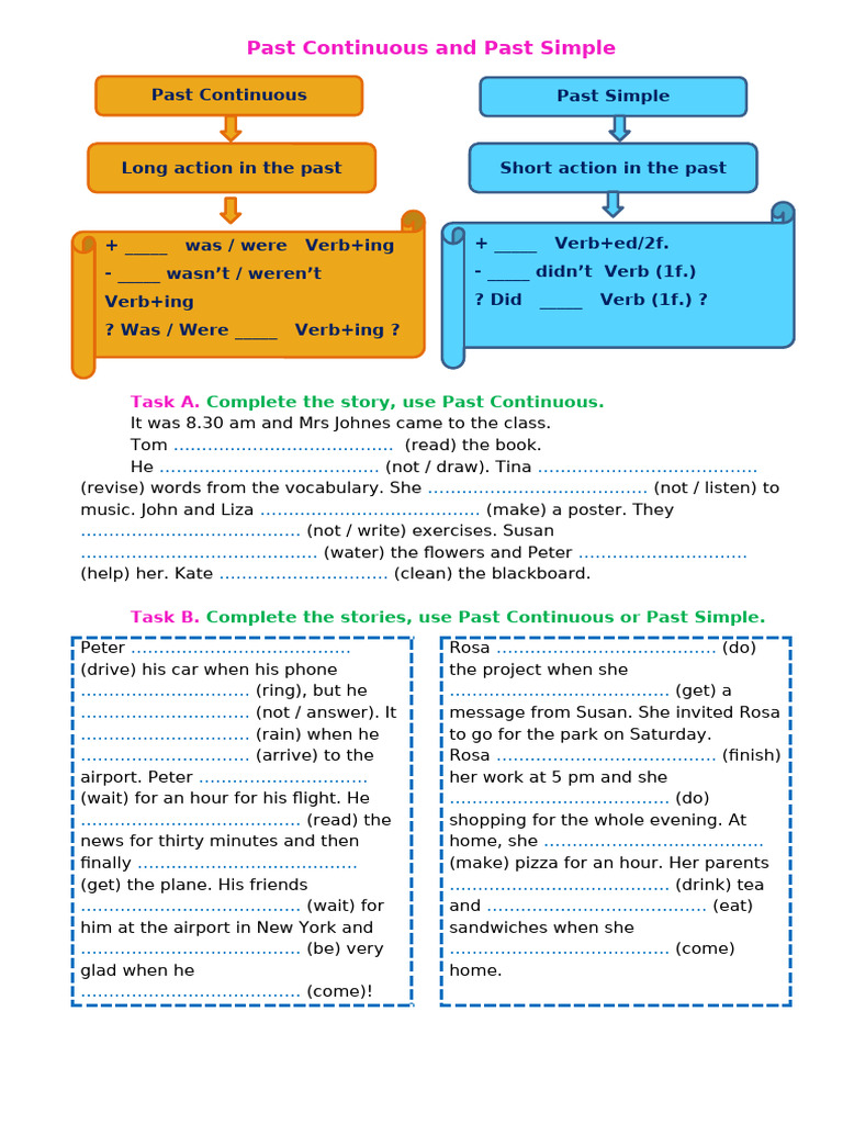 Past Simple-And-Past-Continuous 1A | PDF