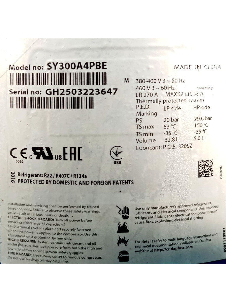 Compressor Model No and Compressor OLP Part No (Khushi Bhawan) | PDF