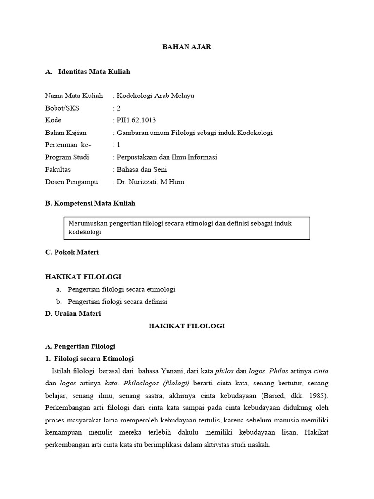 BAHAN AJAR PERTEMUAN 1 | PDF