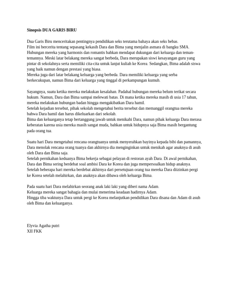 Sinopsis Dua Garis Biru | PDF