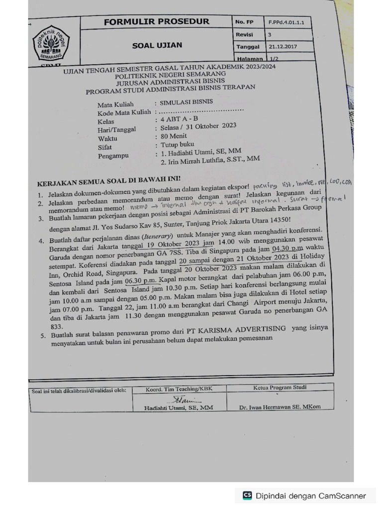Uts - Simulasi Bisnis 2000 | PDF