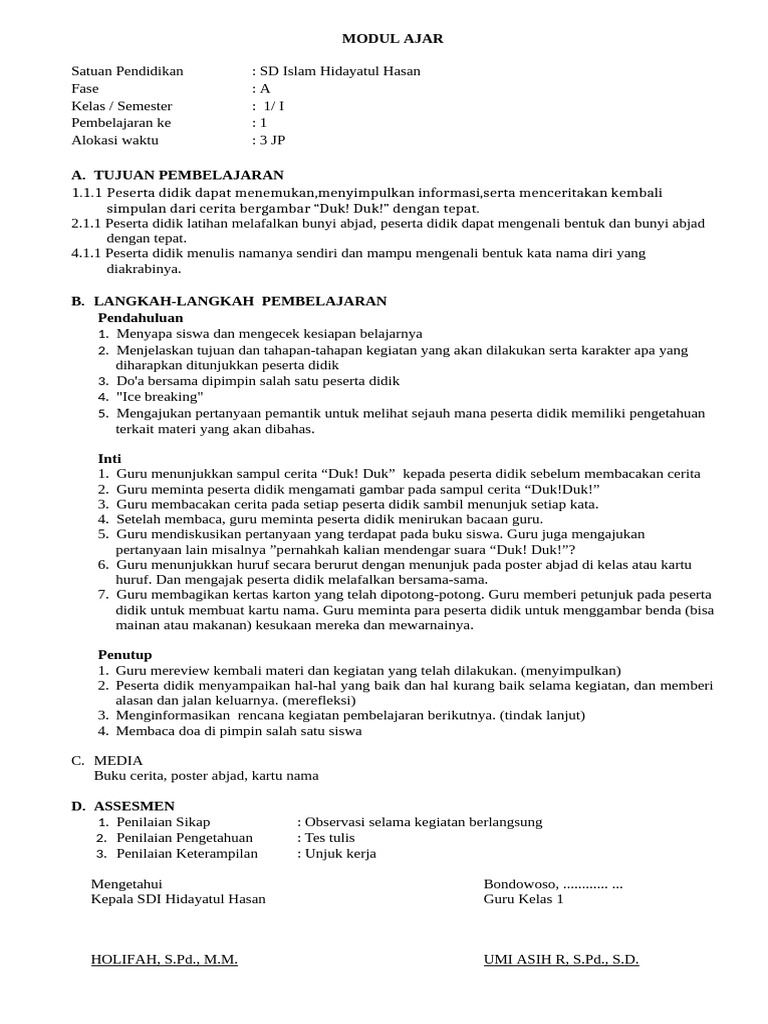 MODUL AJAR BI FIX | PDF