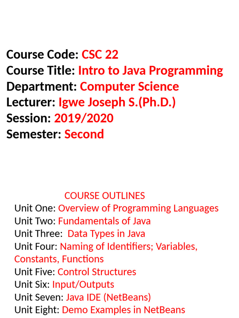 Lecture Java Fundamentals 2021 Pdf