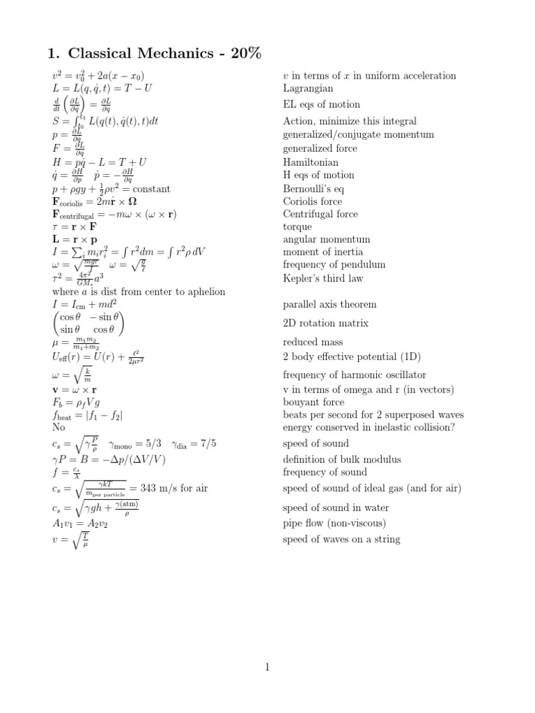 Bütün Fizik Formülleri | PDF | Photon | Electron