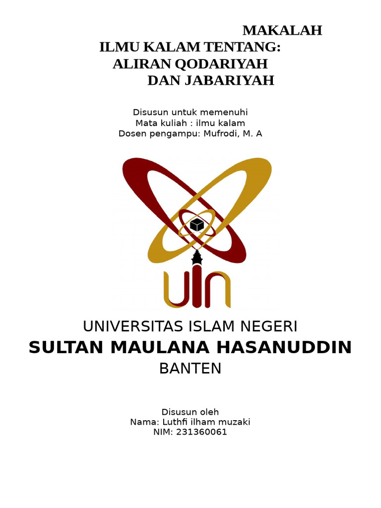 Aliran Qodariyah Dan Jabariyah | PDF