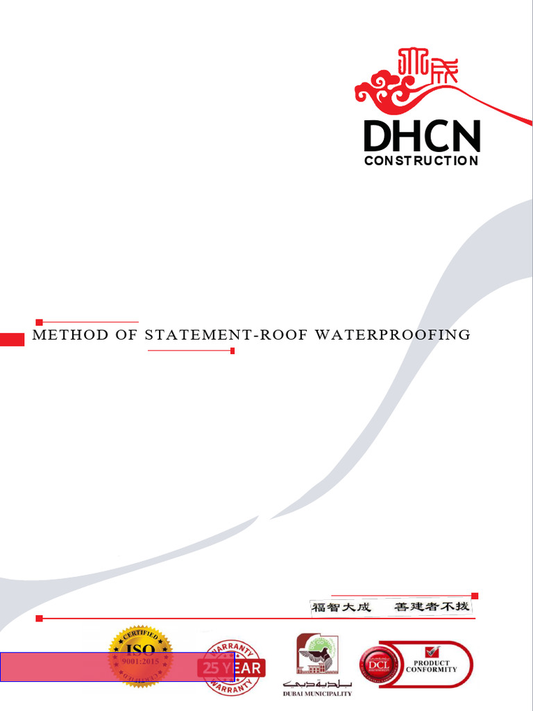 Combo Roof Waterproofing Method Statement | PDF | Polyurethane