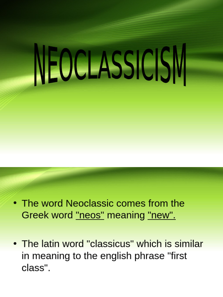 Neo Classicism | PDF