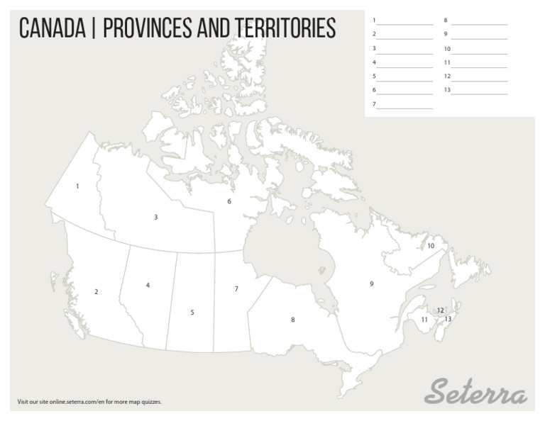 Seterra Map Quizzes: Canadian Provinces | PDF