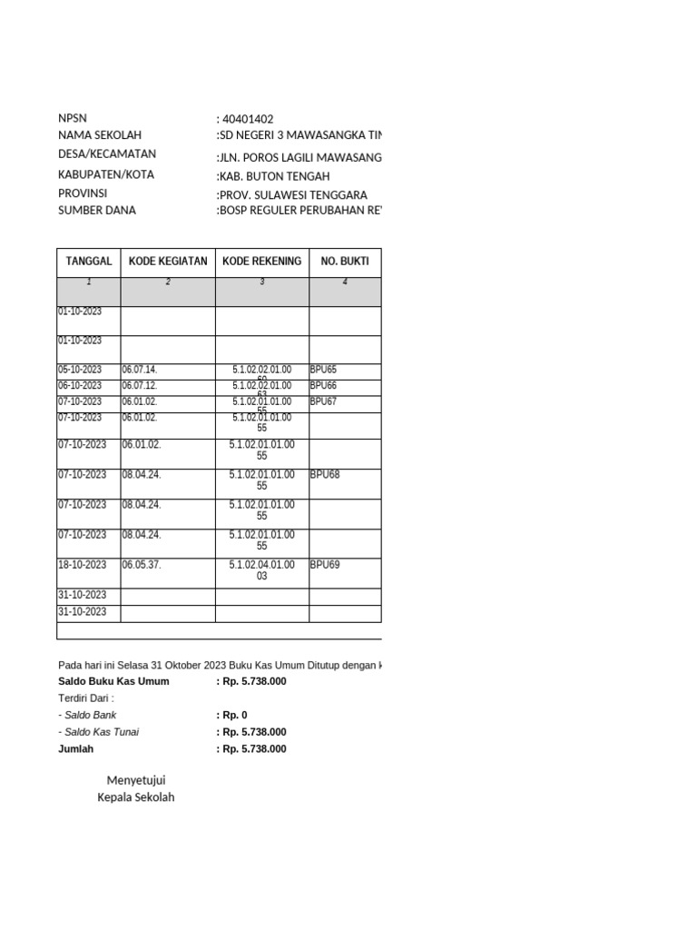 Bku 2023 Bulan 10 | PDF