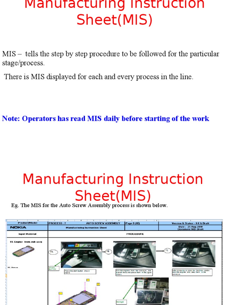Step-by-Step Manufacturing Instructions | PDF