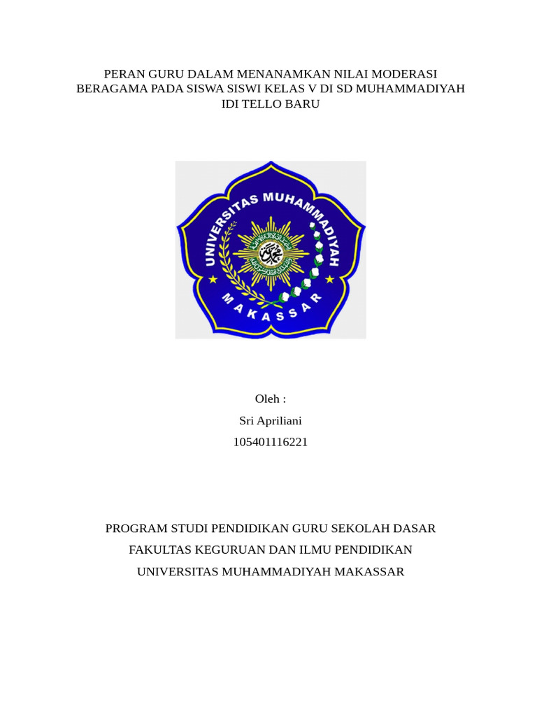 Peran Guru Dalam Menanamkan Nilai Moderasi Beragama Pada Siswa Siswi ...