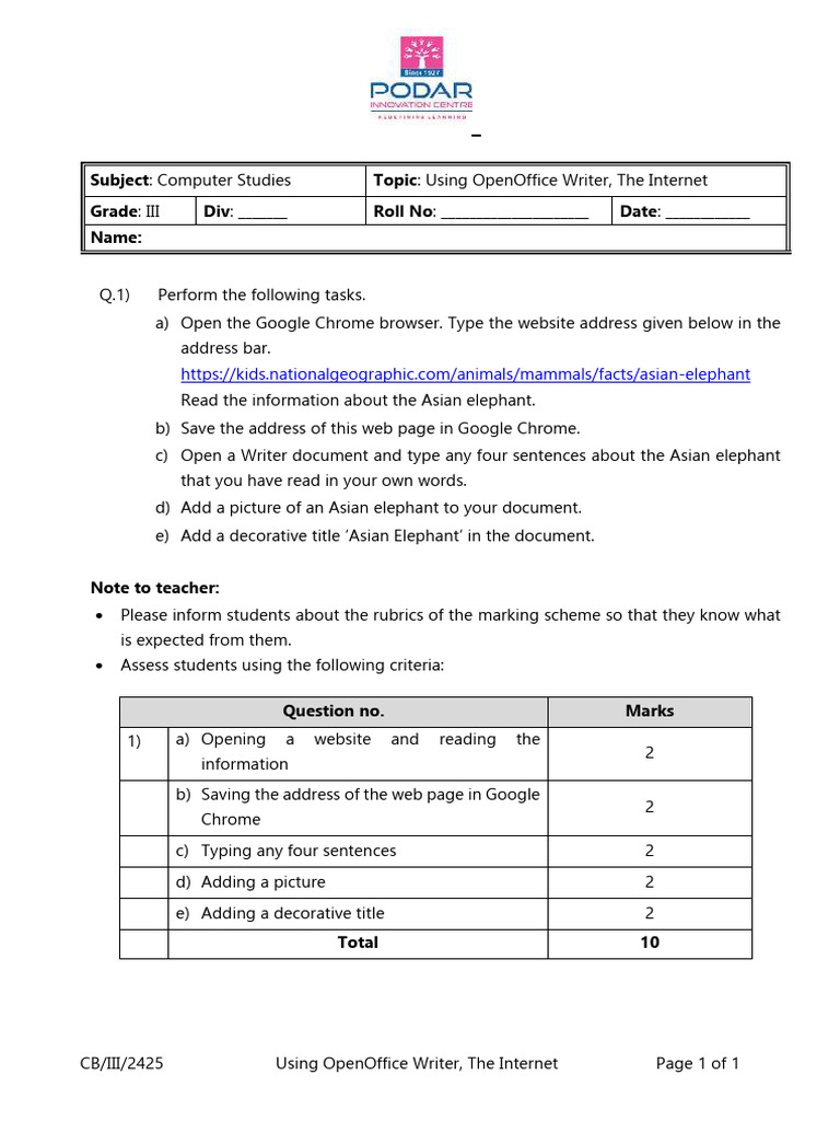 IA QP CBSE III Computer Studies Project 1 (1) | PDF