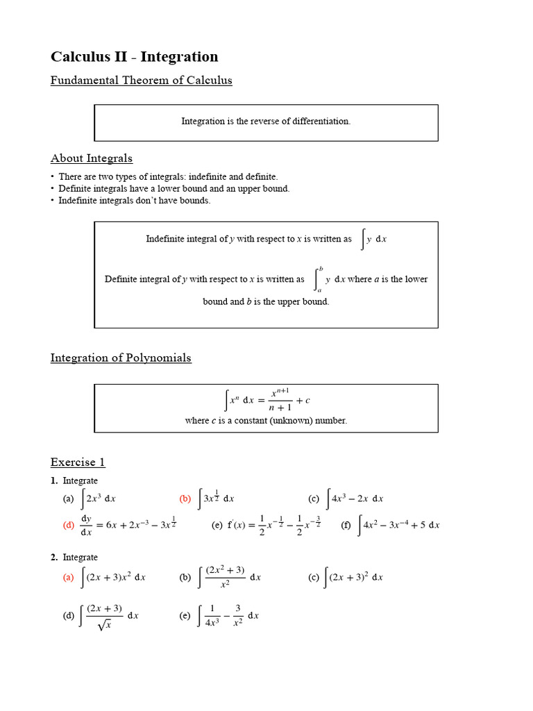 Calculus II - Integration | PDF