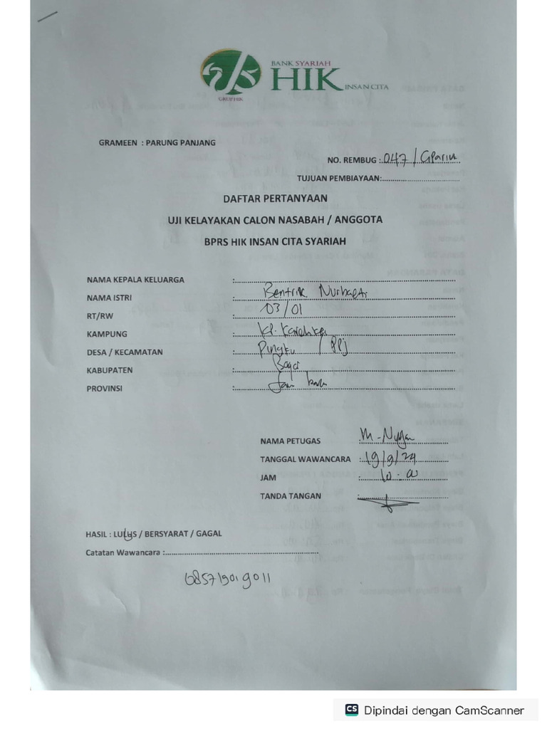 Pengajuan Bentrik 047 | PDF