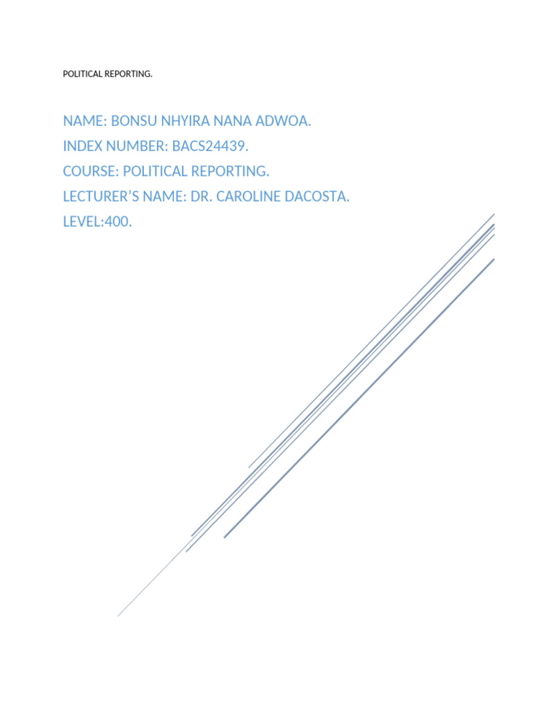 Political Reporting | PDF