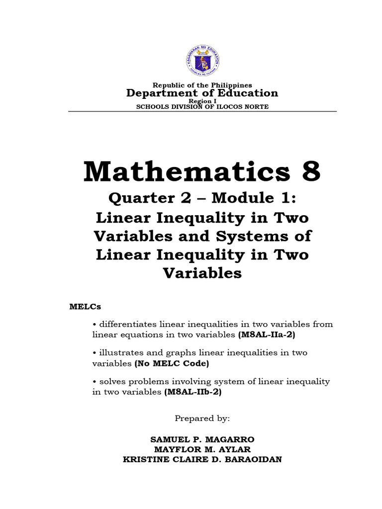 Math 8 Quarter2 Mod1 Week1to2 MELC01to04 MAGARRO SAMUELet - Al Martina ...