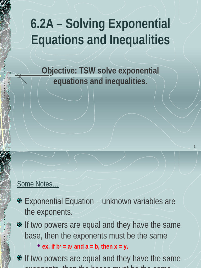 Solving Exponential Equations Guide Pdf Language Arts Discipline