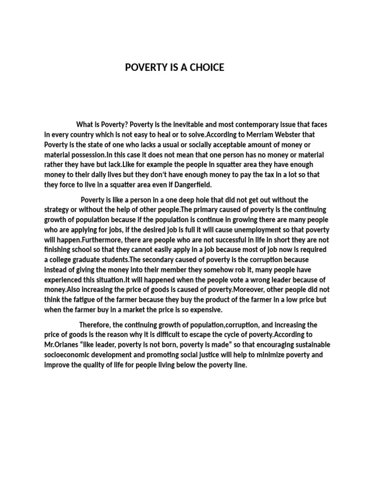 Understanding Poverty: Causes and Solutions | PDF