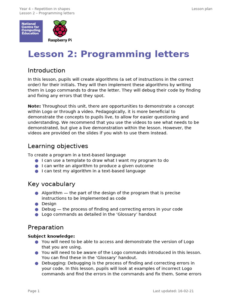 L2 Lesson Plan - Repetition in Shapes - Y4 | PDF