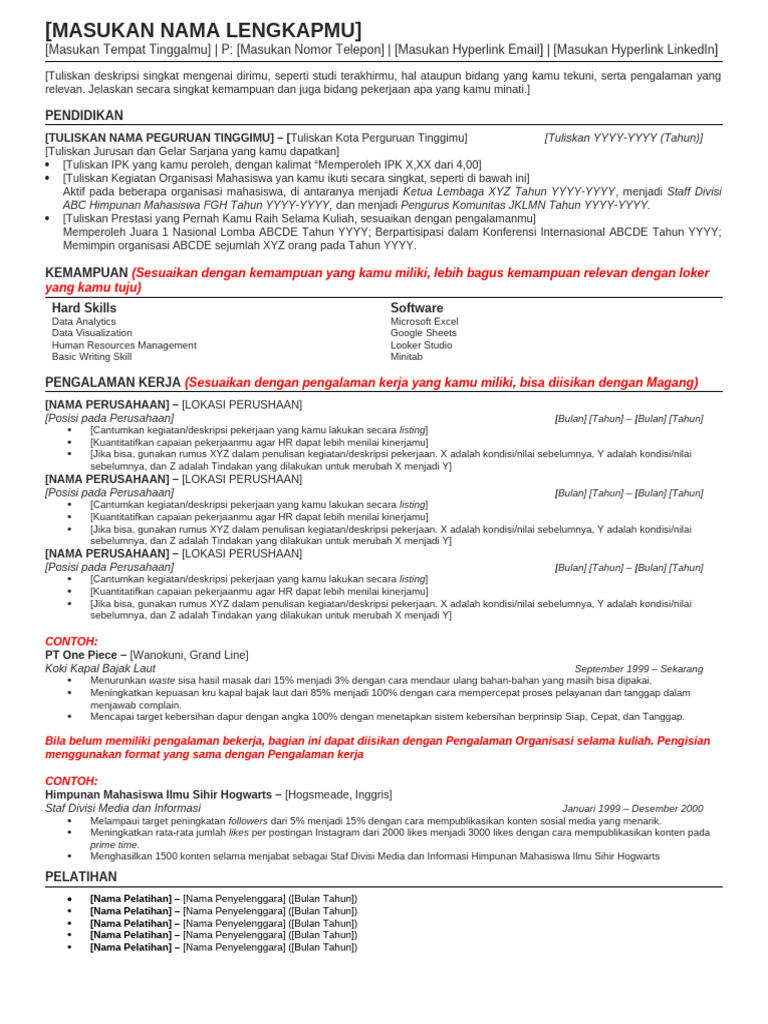 Template2 CV ATS-Buat Salinan - Copy JGN Minta Akses Editor | PDF