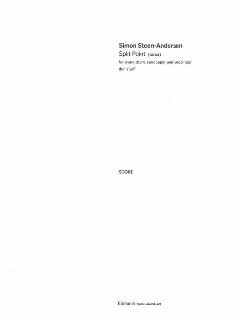 Simon Steen Andersen Split Point | PDF