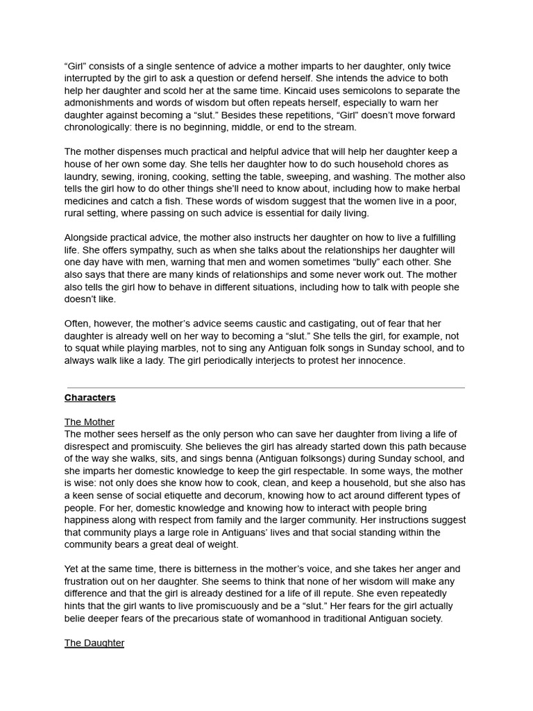 Girl - Reference Notes | PDF