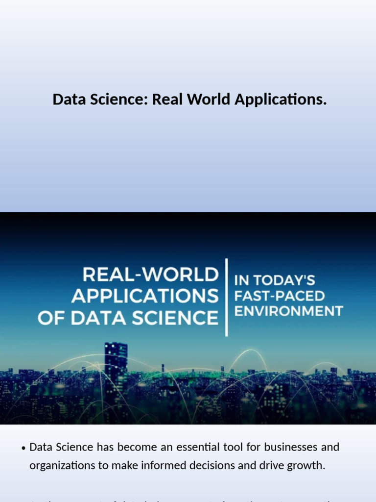 Data Science Real World Applications | PDF | Data Science | Machine ...