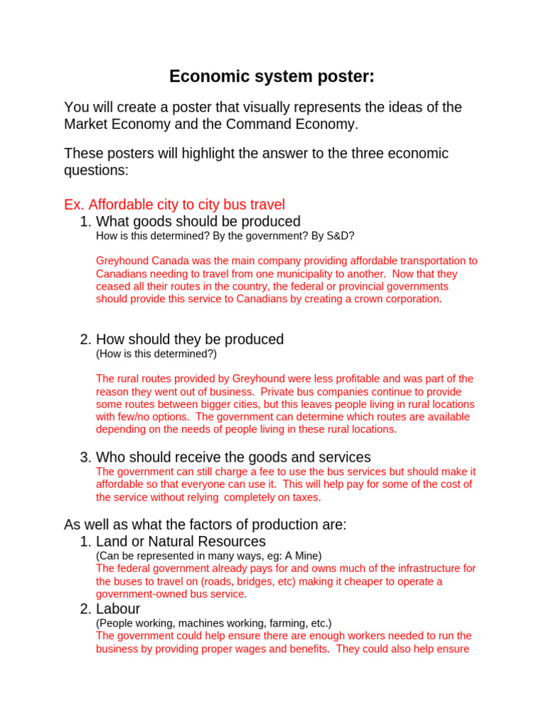 Economic System Poster | PDF
