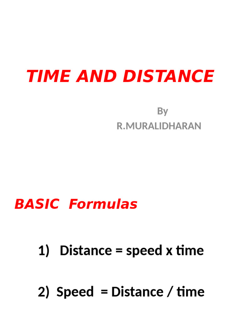 Time and Distance | PDF
