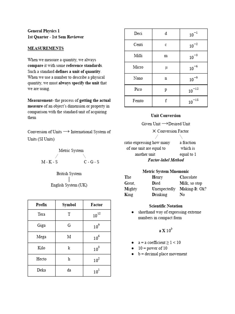 General Physics 1 Reviewer | PDF