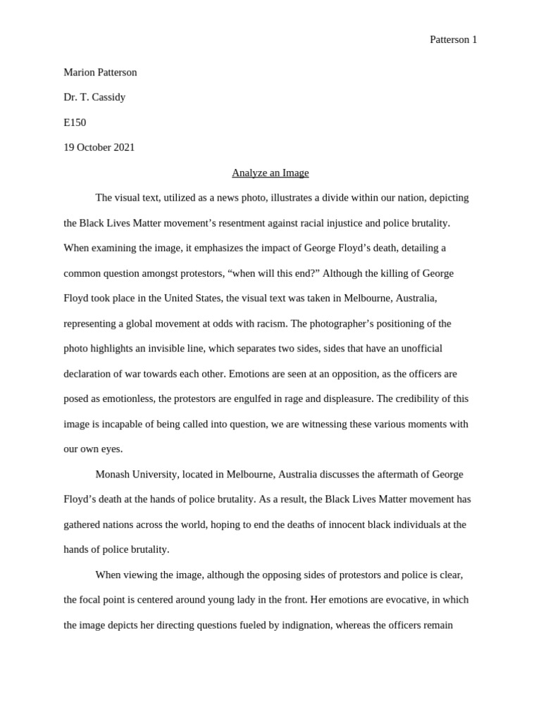 Analyze An Image Essay | PDF